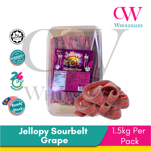 Halal Vegan Bebeto Jellopy Sour Blast Belt Assorted Flavor 1kg/1.5kg ...