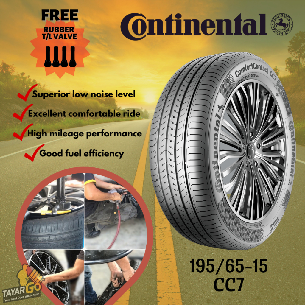 TAYARGO New Tyre 195 65 15 Continental Cc7 Conti Tyre Tayar Kereta Murah Car Tayar Kereta 15 ...