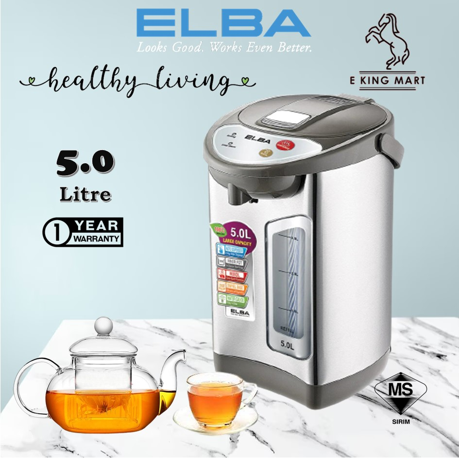 ELBA Pemanas Air 5.0L Thermo Pot Hot Water Dispenser Keep Warm Reboil ETP-F5018 (BR) Auto Reboil ...