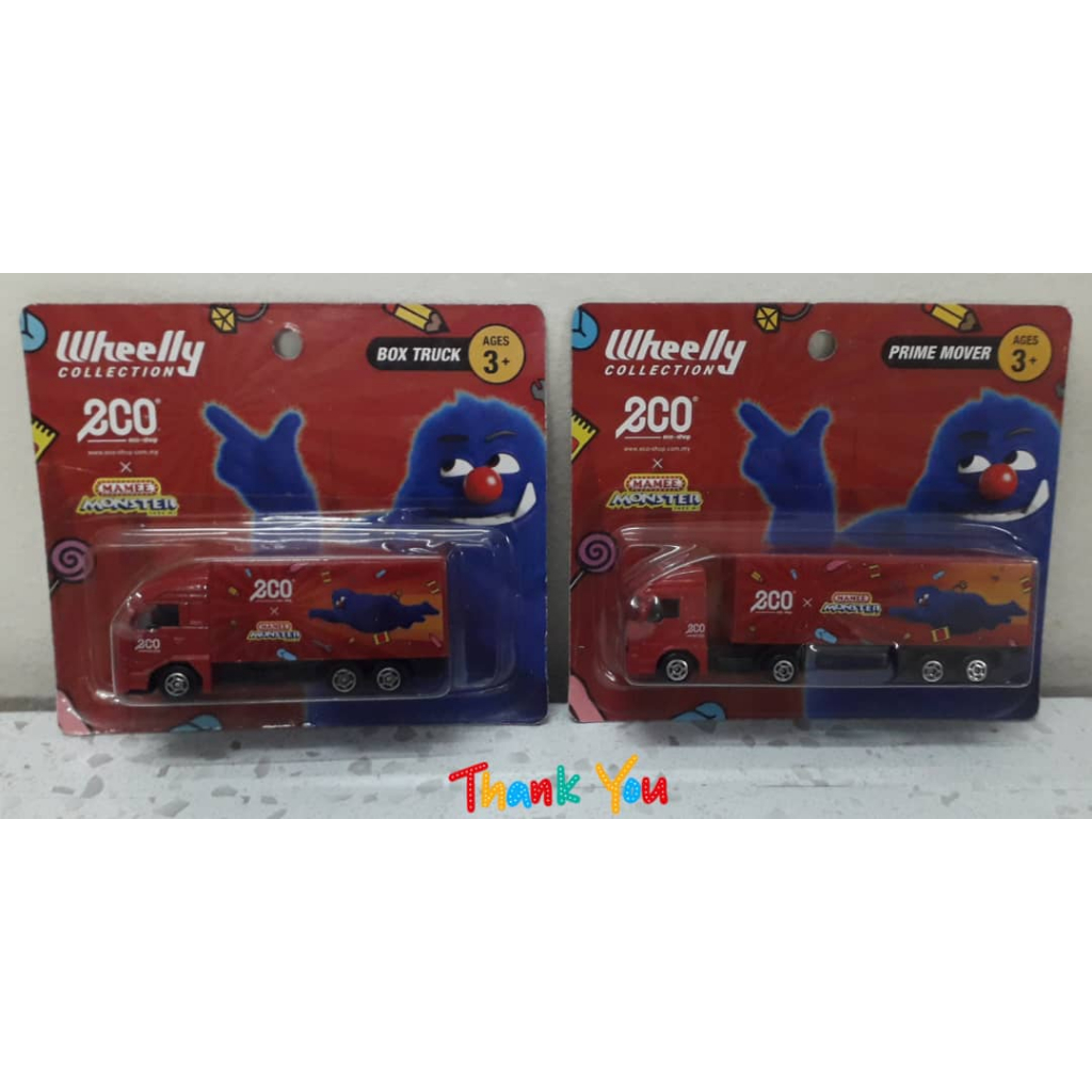 Set 2 Lori Wheelly Lorry Eco Truck Mamee Monster Red 2020 (1 Prime ...