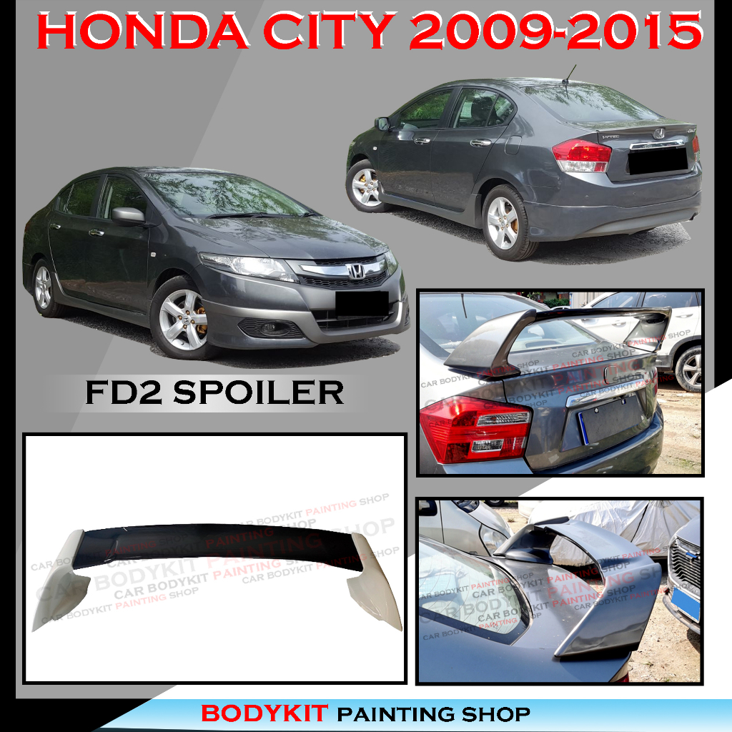 HONDA CITY 2009-2015 FD2 STYLE REAR TRUNK SPOILER DUCKTAIL -MATERIAL ...