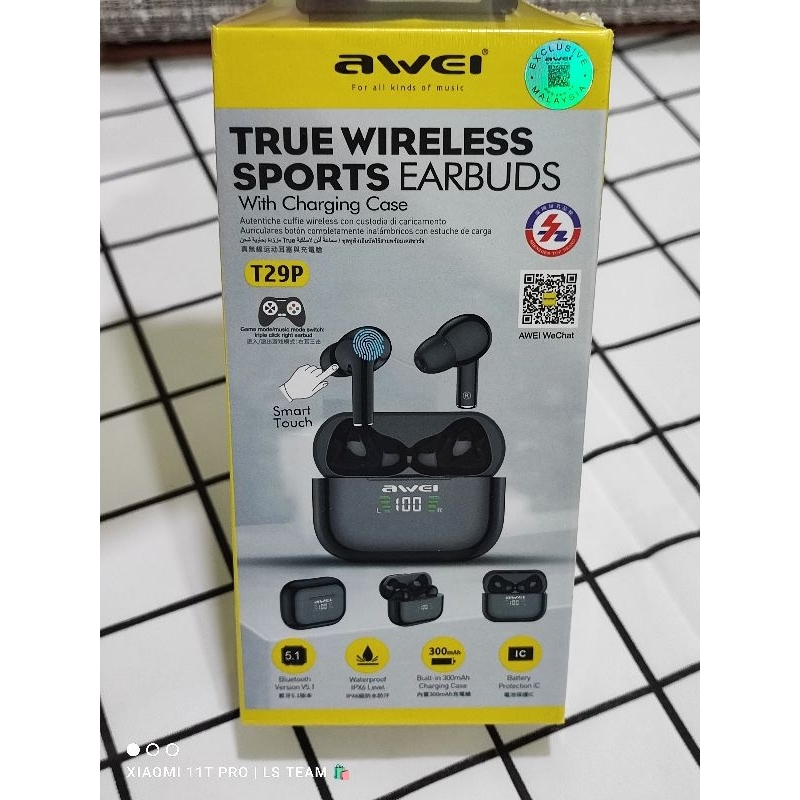 Awei T29 True Wireless TWS Earbuds Bluetooth 5.0 with Mic (100%Original ...