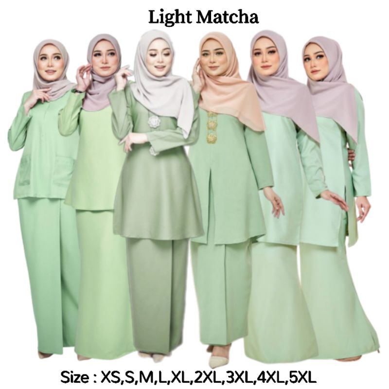 💥(SIZE XS-5XL) TEMA SEDONDON LIGHT MATCHA / SAGE GREEN - MINI KURUNG RIAU MODEN KEDAH POKET PLUS ...