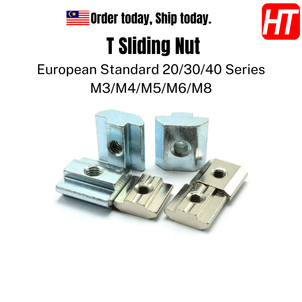 T Sliding Nut/T Slot Nut/T Sliding Hammer Head Block Square Nut Profile Nut for 20/30/40 Series ...