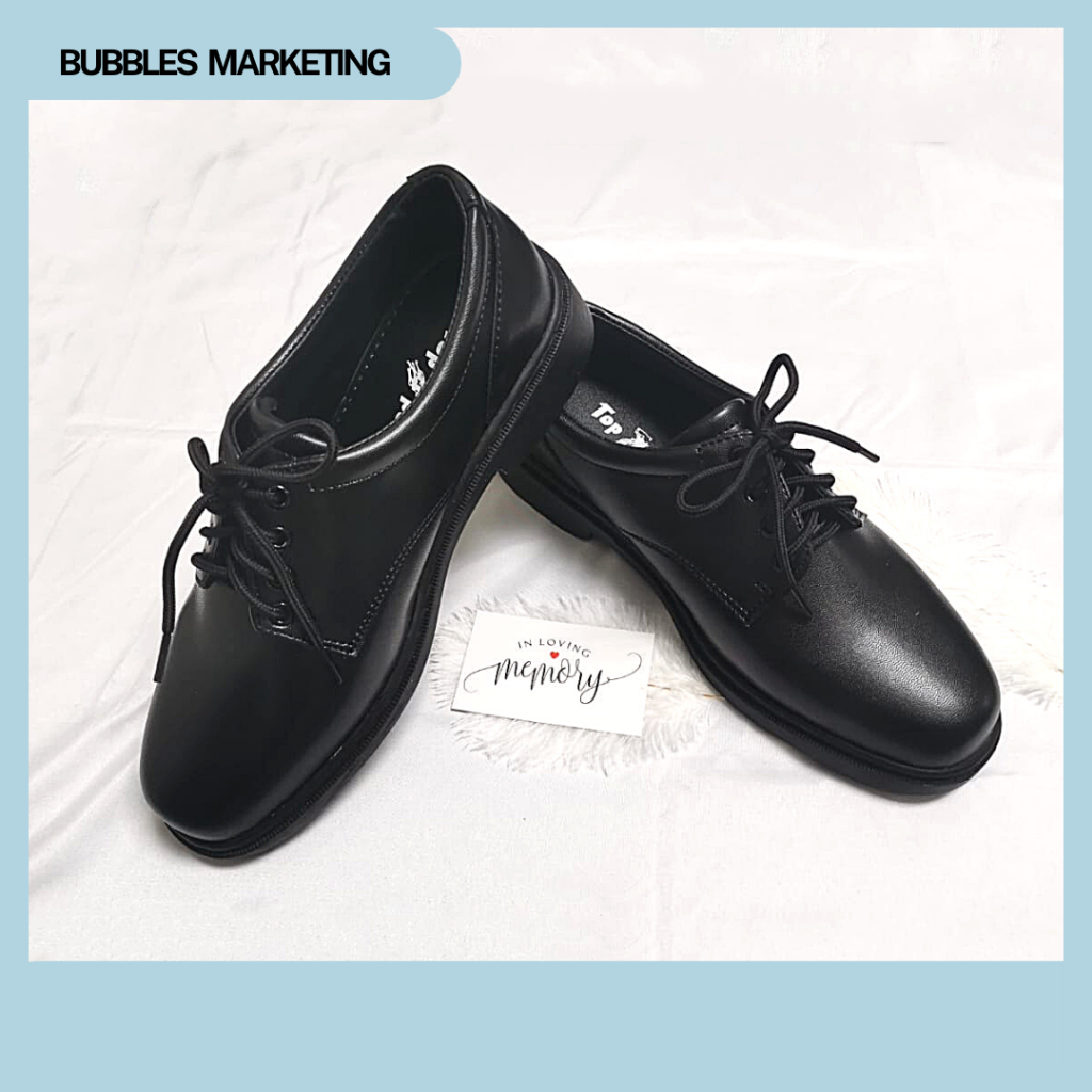 PU Leather Black Formal Shoes Kasut Kulit Hitam Top Polo Office Pejabat ...