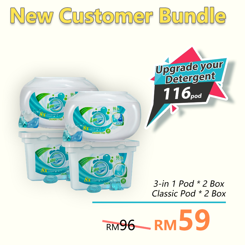 【New Customer Bundle】Laugend Laundry Pods 116 Pcs For 5-Month 3 in 1 ...
