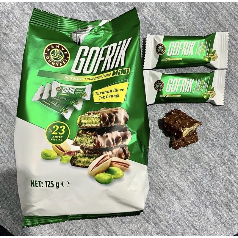 (EXP: 09/2025) Kahve GOFRIK Pistachio Paste Mini Wafer with Milk ...