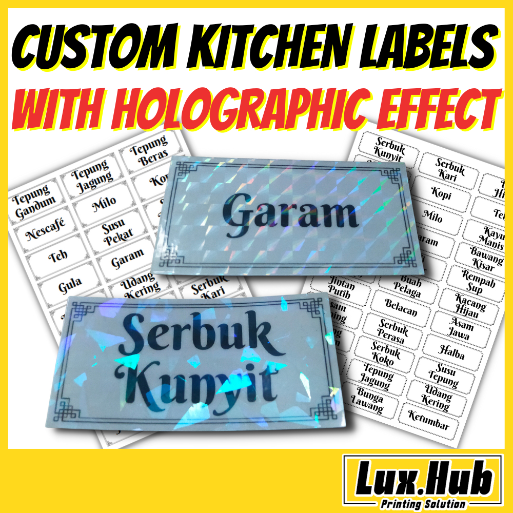 Waterproof Sticker Label Dapur | Transparent Sticker | Label Rempah Pes ...
