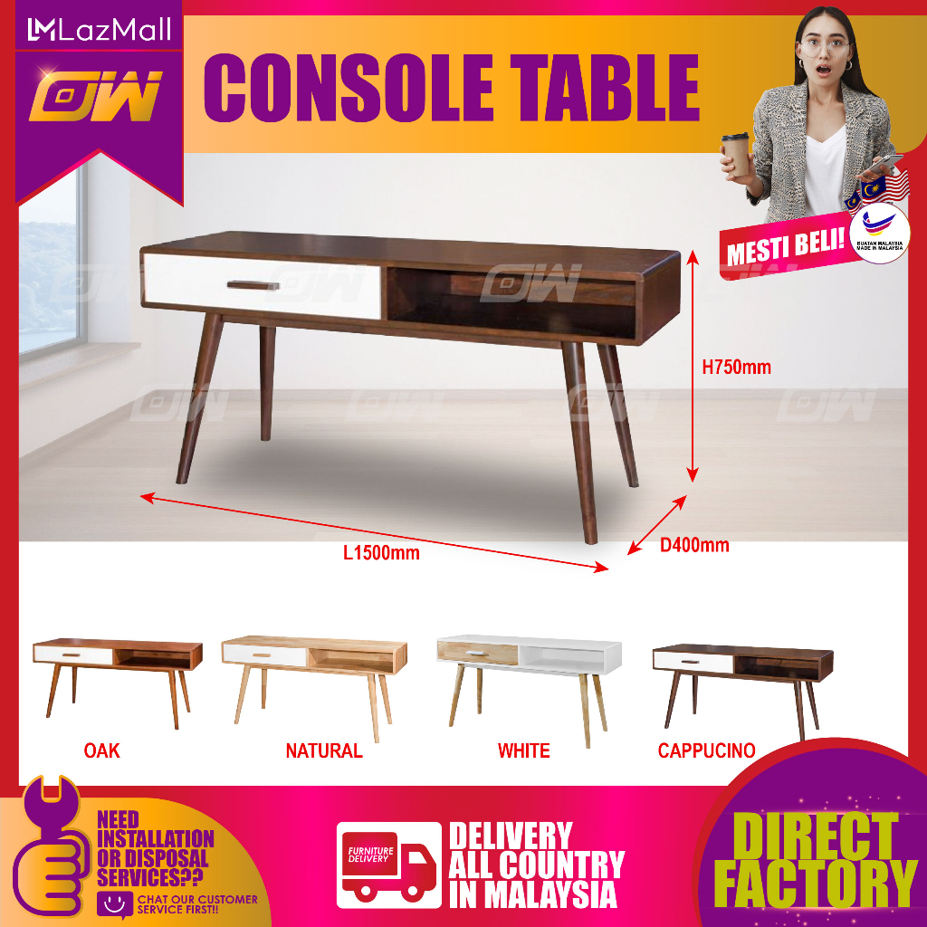 5 FEET HOLLYWOOD CONSOLE TABLE / TV TABLE / HALL TABLE / LIVING TABLE ...