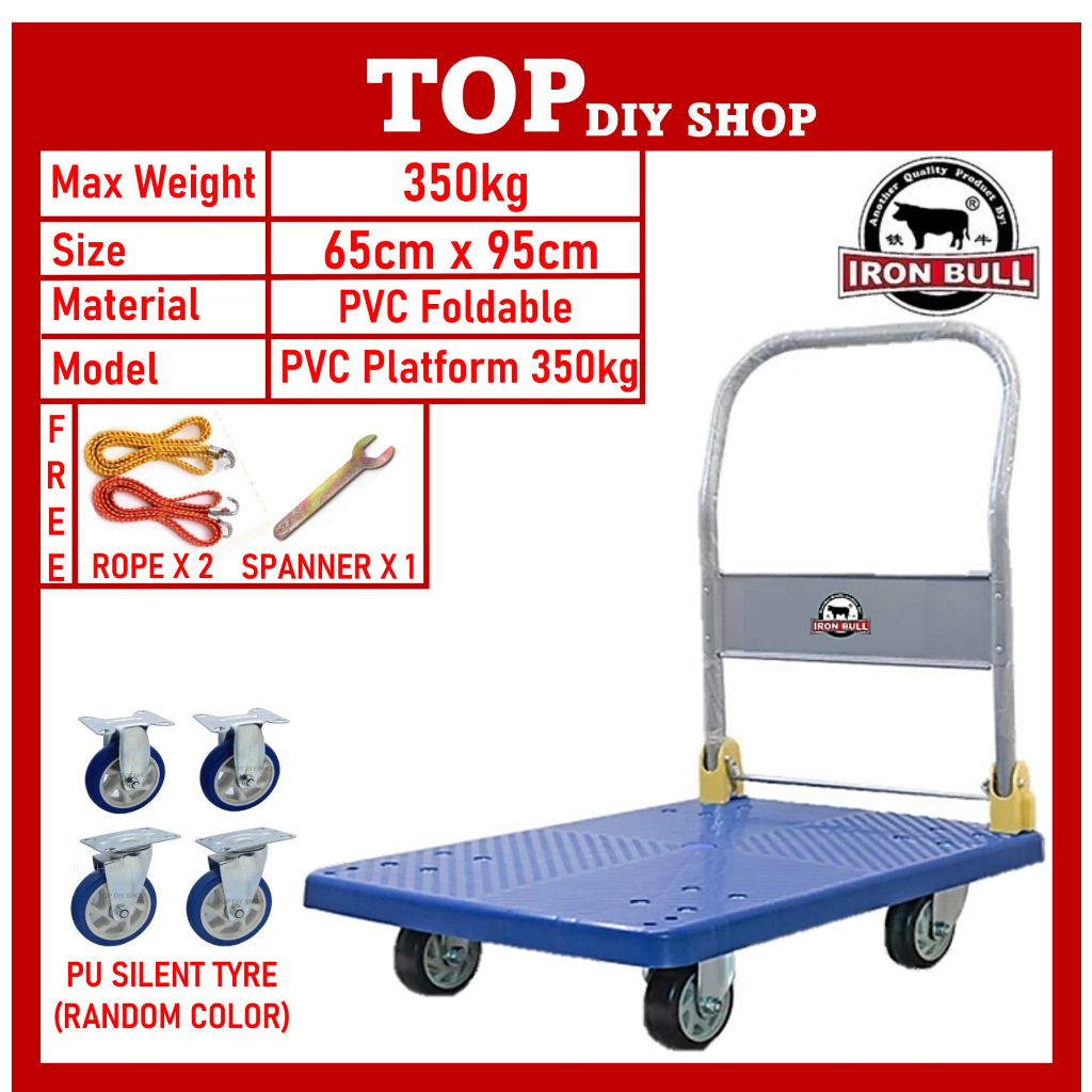 IRON BULL Trolley Portable 150KG/300KG Hand Truck Iron PVC Foldable ...