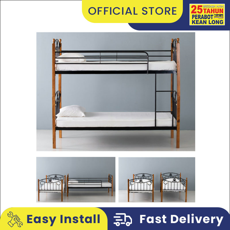 KLSB Thick Metal Solid Bed Frame / Double Decker bed / Bingkai Katil ...