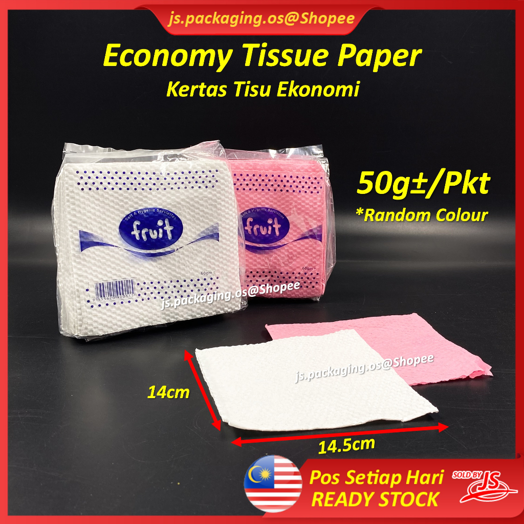 Economy Tissue Paper Random Colour Soft Napkins Absorbent Facial 50gm± ...