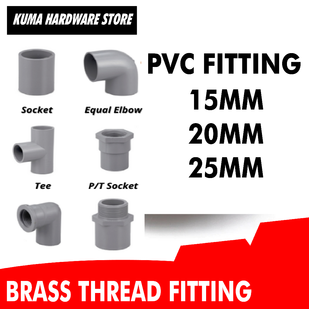 PVC Pipe Fitting Paip PVC Connector Socket Elbow Tee Valve Socket Plug End Cap PT Socket PT ...