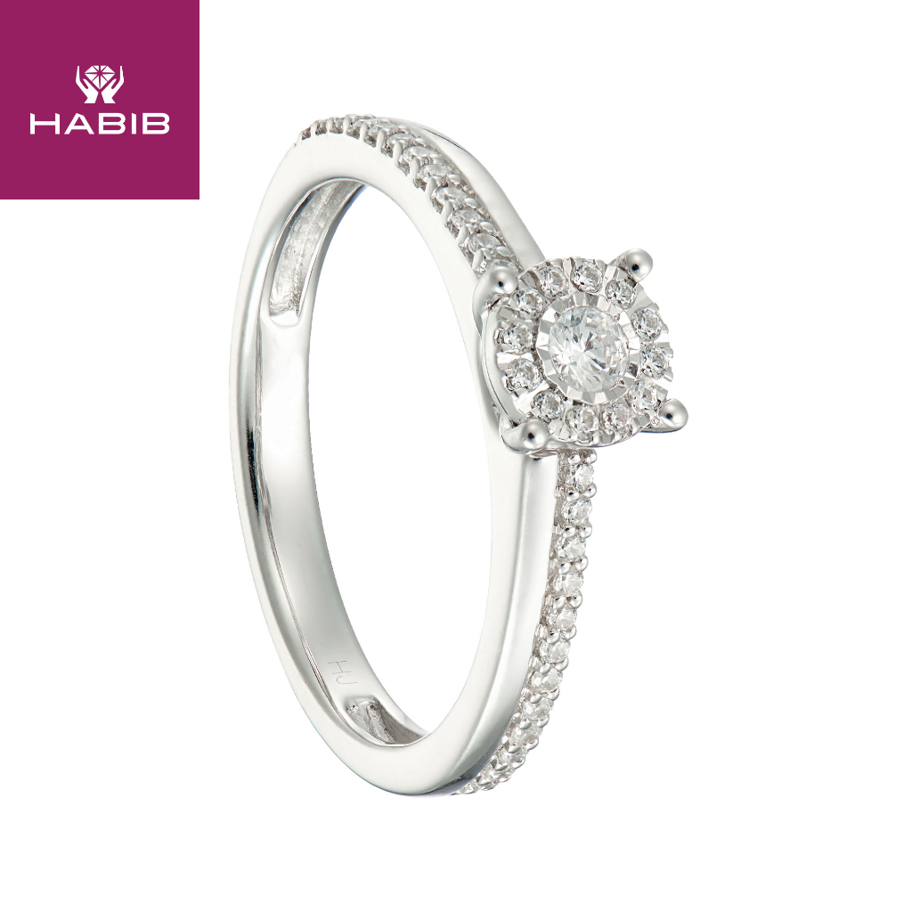 HABIB Halo Illusion Diamond Ring in 375/9K White Gold 24742(R) | Shopee ...
