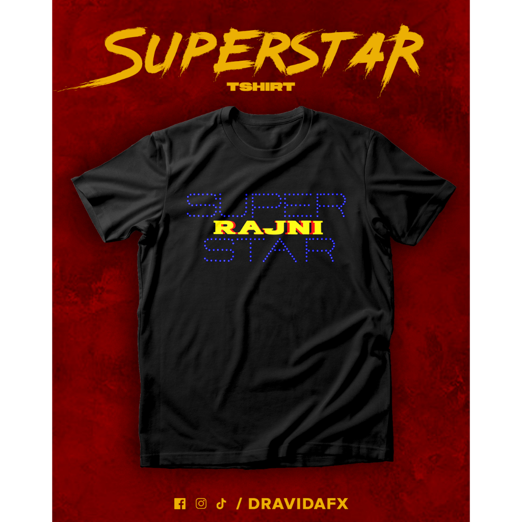 SUPERSTAR RAJINI TSHIRT UNISEX | Shopee Malaysia