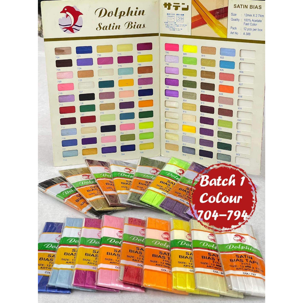 Piping Satin/Satin Bias Tape / Kun Satin / Bias Tape 1pc / Colour Batch 1 | Shopee Malaysia