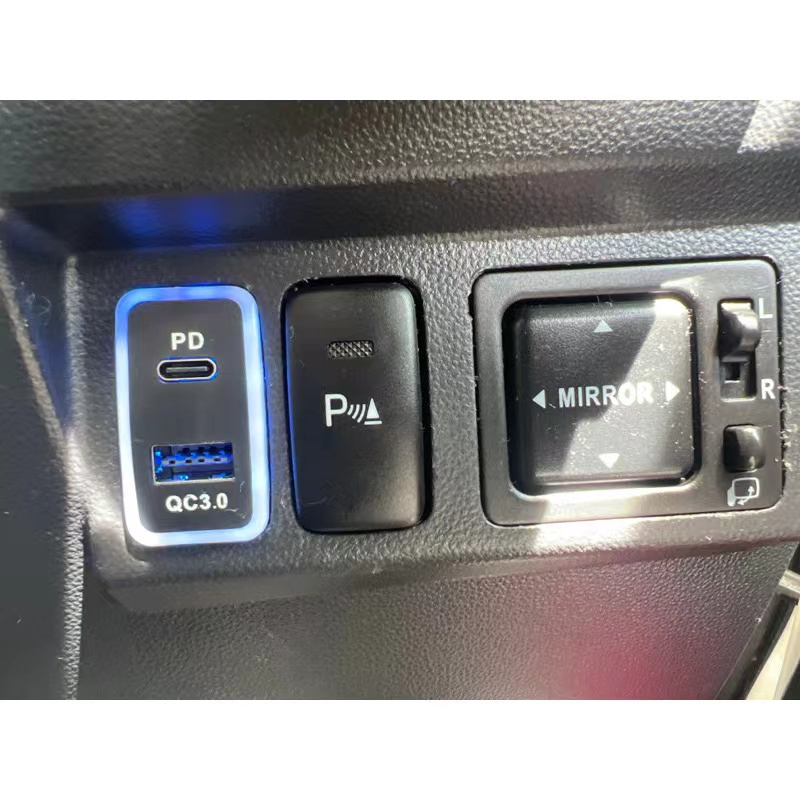 QC6.4maxToyotaPerduaHonda UsbC port dual socket plug n play Quick Charge toyota perdua phone ...