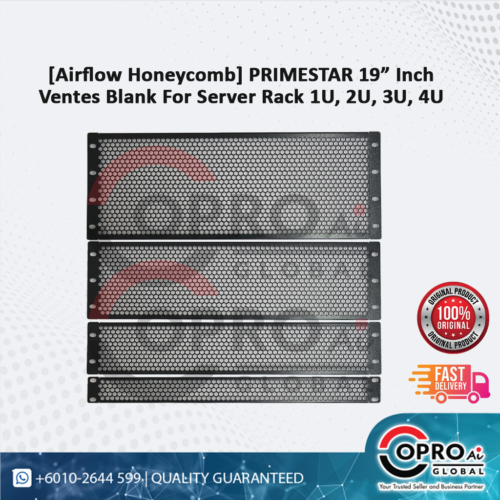 [AIRFLOW HONEYCOMB] PRIMESTAR 19"Inch Vented Blank Panel For Server Rack 1U, 2U, 3U, 4U | Shopee ...