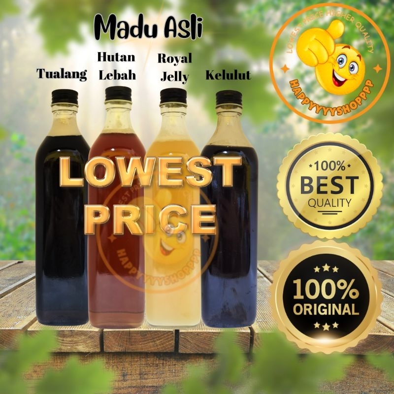 [100% ASLI] Madu Lebah Asli dan Tualang Asli 1.5kg RAW Honey Kelulut ...