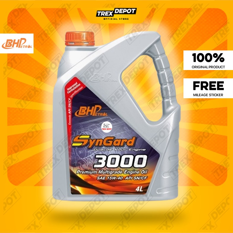 BHP SynGard 3000 Mineral Engine Oil 15W40 (4L) / Minyak Enjin | Shopee ...