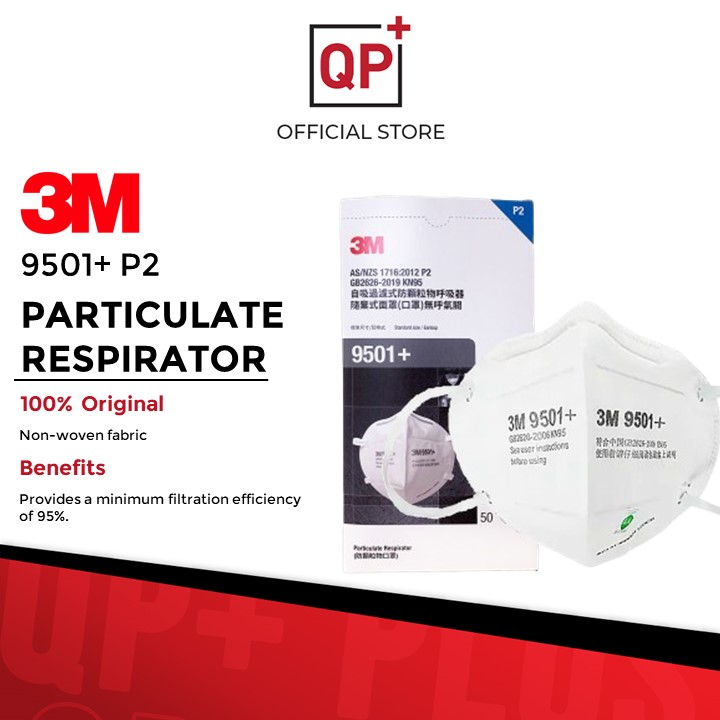 3M 9501+ P2/KN95 EARLOOP DISPOSABLE RESPIRATOR KN95 MEDICAL FACE MASK (2PC/PACK) | Shopee Malaysia