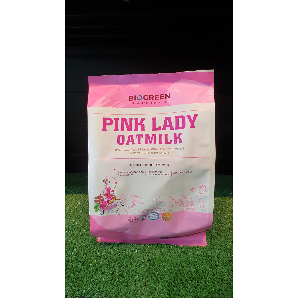 Biogreen Pink Lady Oatmilk Sachets Pack (HALAL) 11's x 30g | Shopee ...