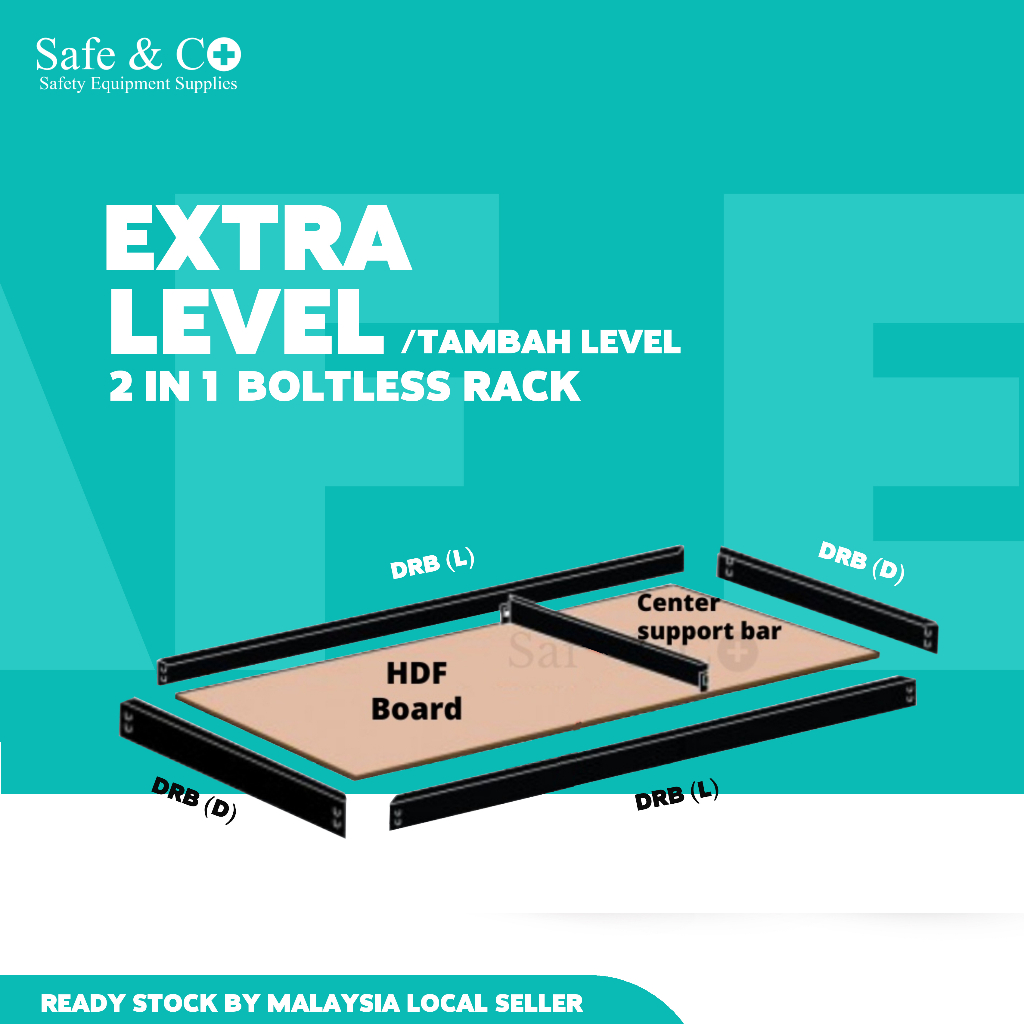 [Safe & Co only] Extra Level / Tambah Tingkat for Boltless Rack - 2 IN ...
