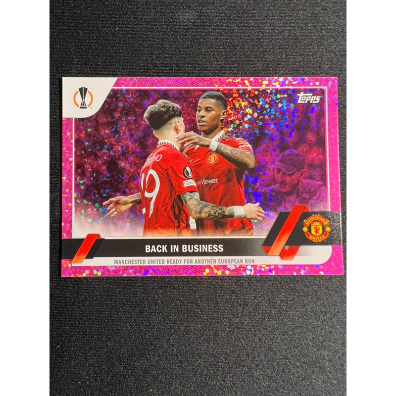 2022-23 Topps UCC Flagship Back In Business Pink Foil - Marcus Rashford ...