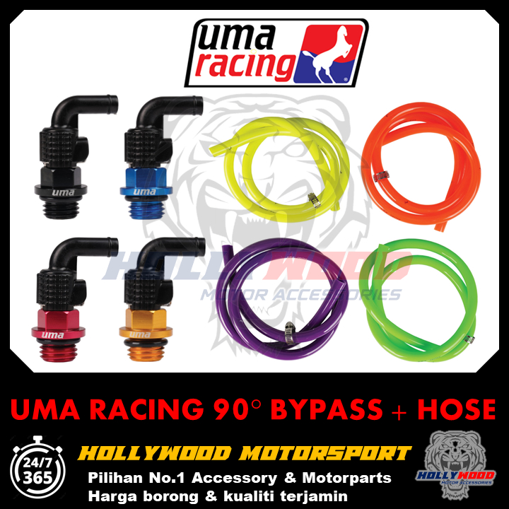 UMA RACING ALLOY CNC 90° BYPASS FREE BREATH TUBE BYPASS VENTHOSE 100% ...