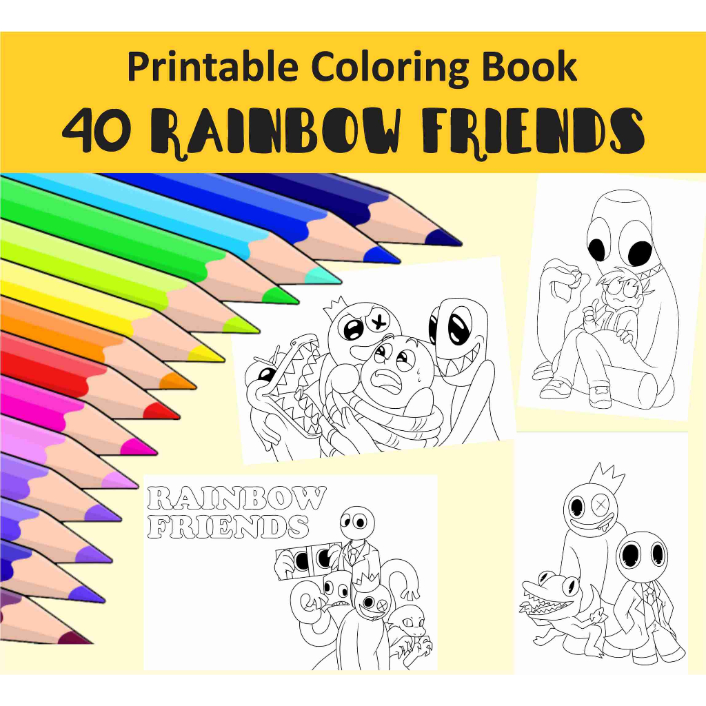 [Softcopy PDF] Rainbow Friends Coloring Book For Kids Activity ...