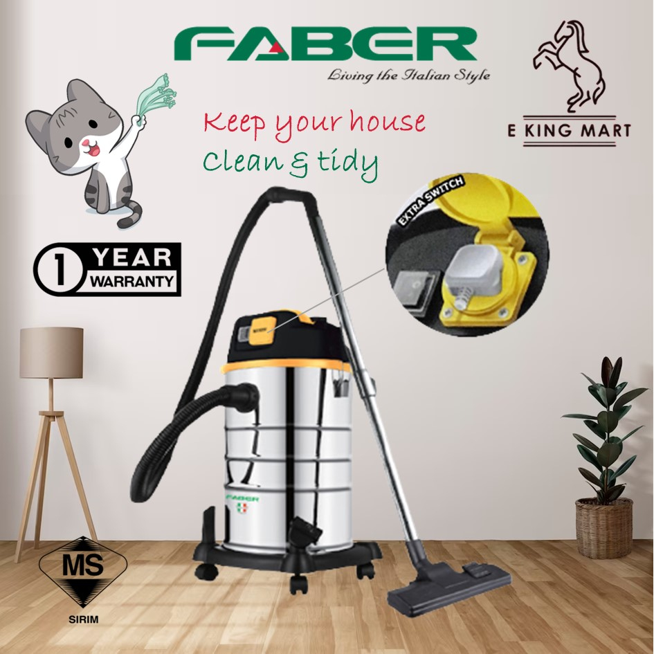 CORNELL CVC-W601P / FABER Vacuum Cleaner Tank 25L Air-Blow 1600watt Heavy Duty Wet & Dry FVC WD ...