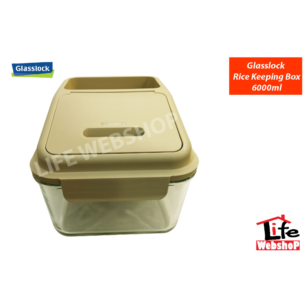 Glasslock Tempered Glass Rice Container 5kgs (6000ml) | Shopee Malaysia