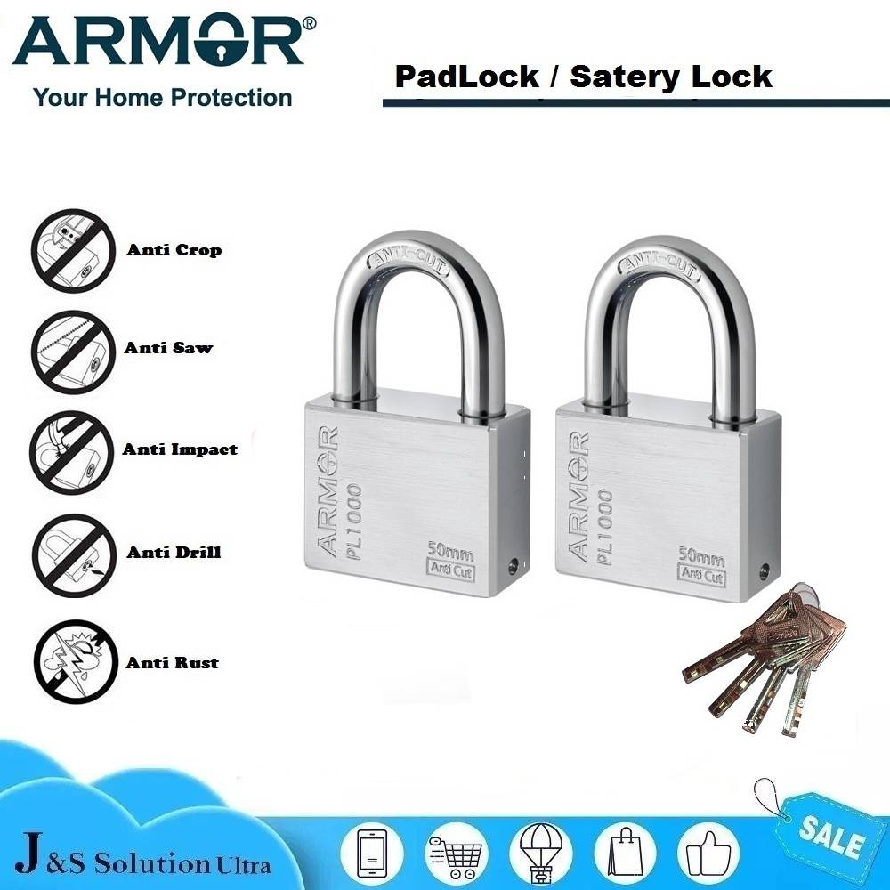 ARMOR APL-1000 Solid Brass Pad Lock Keyed Alike System - 50mm x 2pcs ...