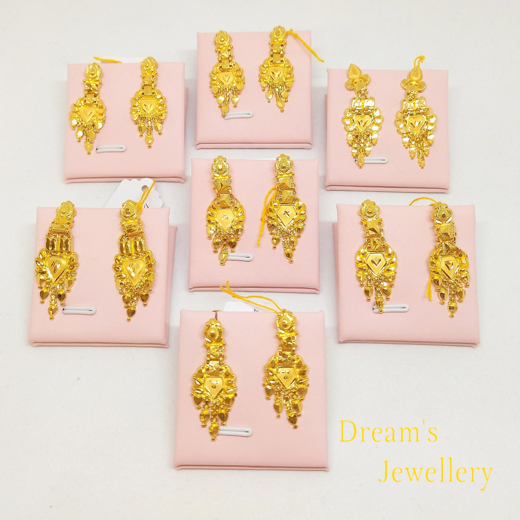 Subang Design Indian Emas 916 / Indian Design Earring 916 Gold Dreams ...