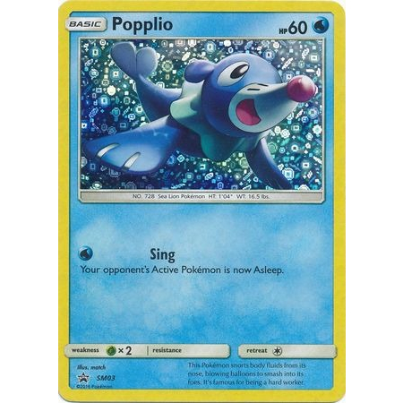 Popplio - SM03 Sequin Holo Promo Sun & Moon - Pokémon Card TCG Official ...
