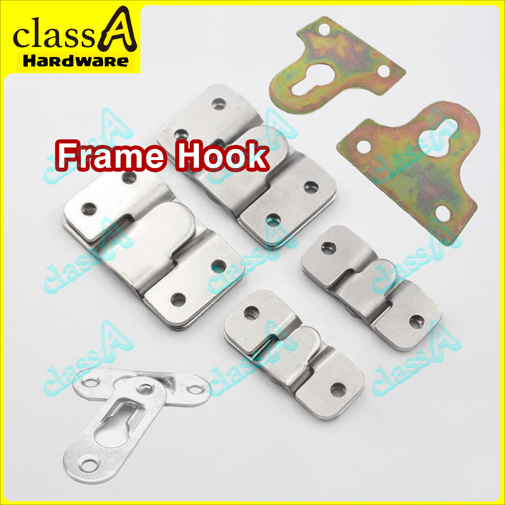 ClassAHW Stainless Steel Metal Frame Picture Photo Mirror Hook Cangkuk ...