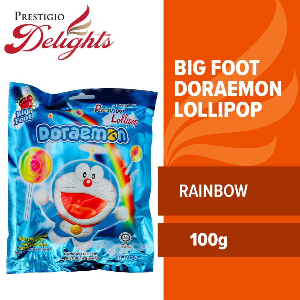 Big Foot Doraemon Rainbow Lollipop 100g | Shopee Malaysia
