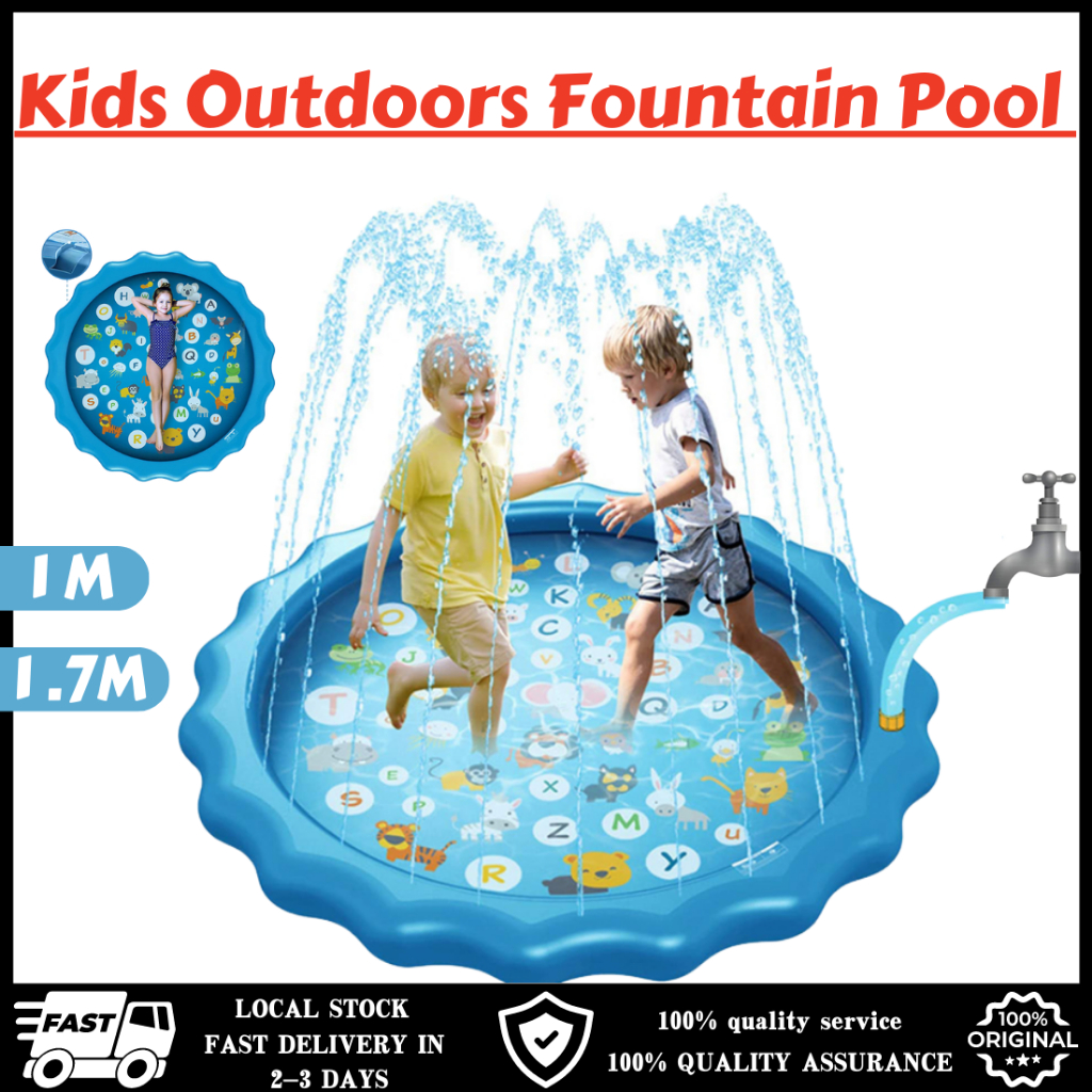 🔥READY STOCK🔥 Kids Fountain Pool Spray Pad Spray Pad Splash Game Pad ...