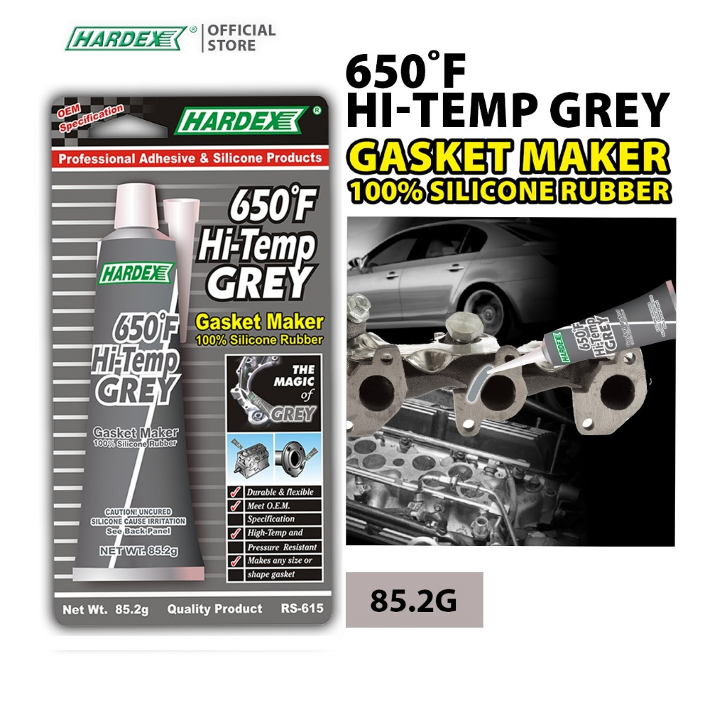 HARDEX Hi-Temp Silicone Gasket Maker - Grey (35g/85.2g) RS-6153/RS-615 ...