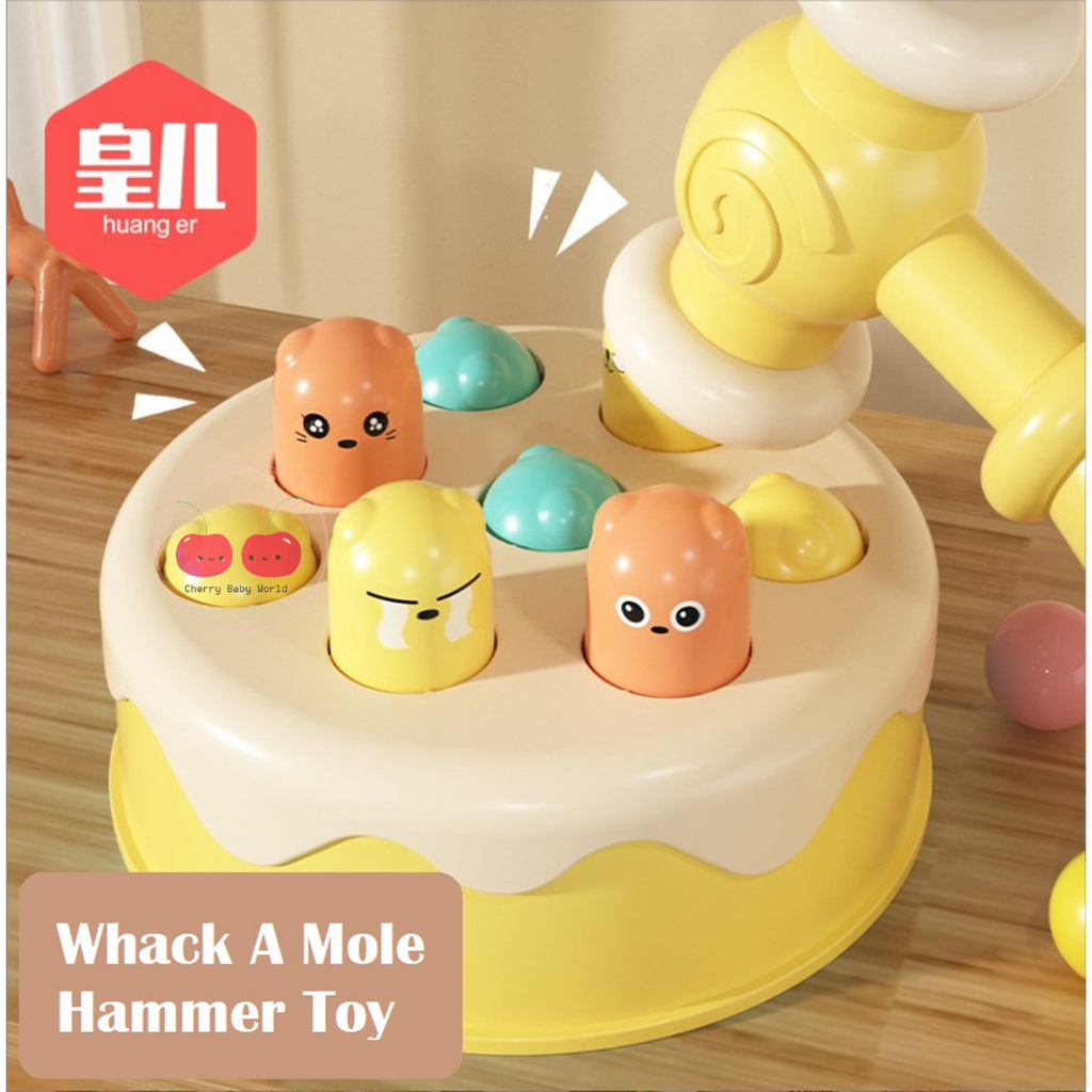 Whack A Mole Hamster Hammer Toy for Baby No Battery Needed 打地鼠 | Shopee ...