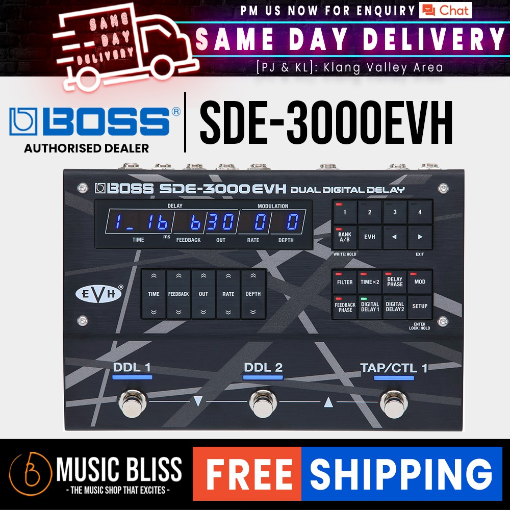 Boss SDE-3000EVH Dual Digital Delay Pedal (SDE3000EVH) | Shopee Malaysia