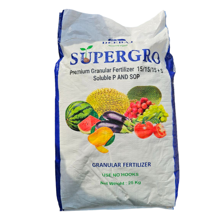 1KG BAJA NPK 15:15:15+S SUPERGRO PREMIUM GRANULAR FERTILIZER WATER SOLUBLE COMPOUND - BAJA SUBUR ...