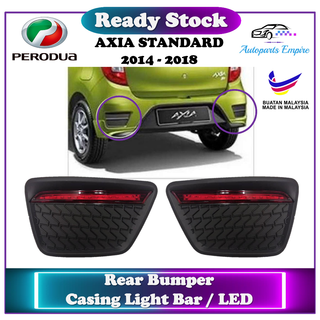 Perodua Axia 】 Rear Bumper Cashing with Light Bar / LED ( Standard G ...