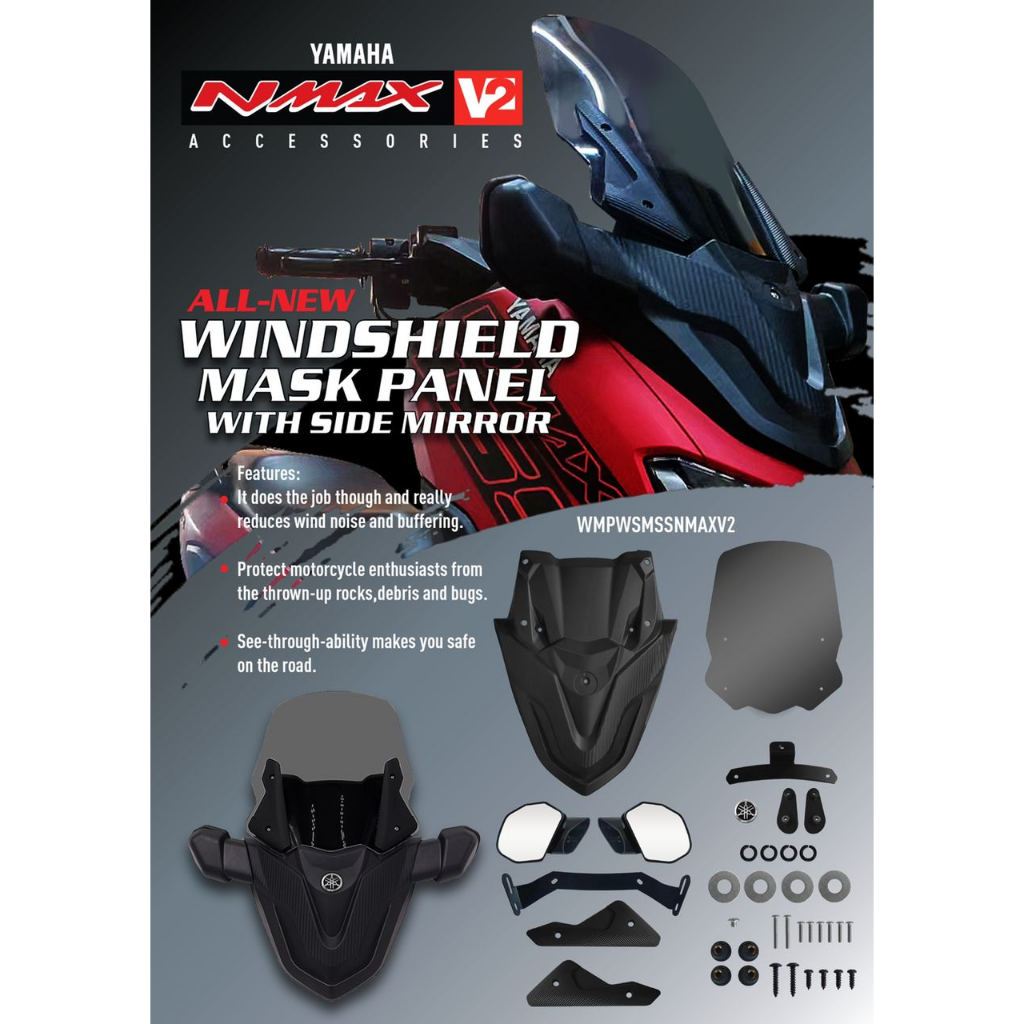 NMAX 155 2020 V2 WINDSHIELD VISOR COVER PANEL DEPAN FRONT WIND SHIELD ...