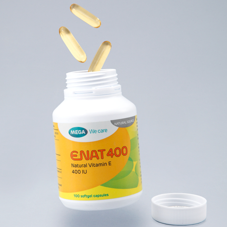 Mega Enat 400 Natural Vit E 400 IU ( 100 Softgel Capsules ) | Shopee ...