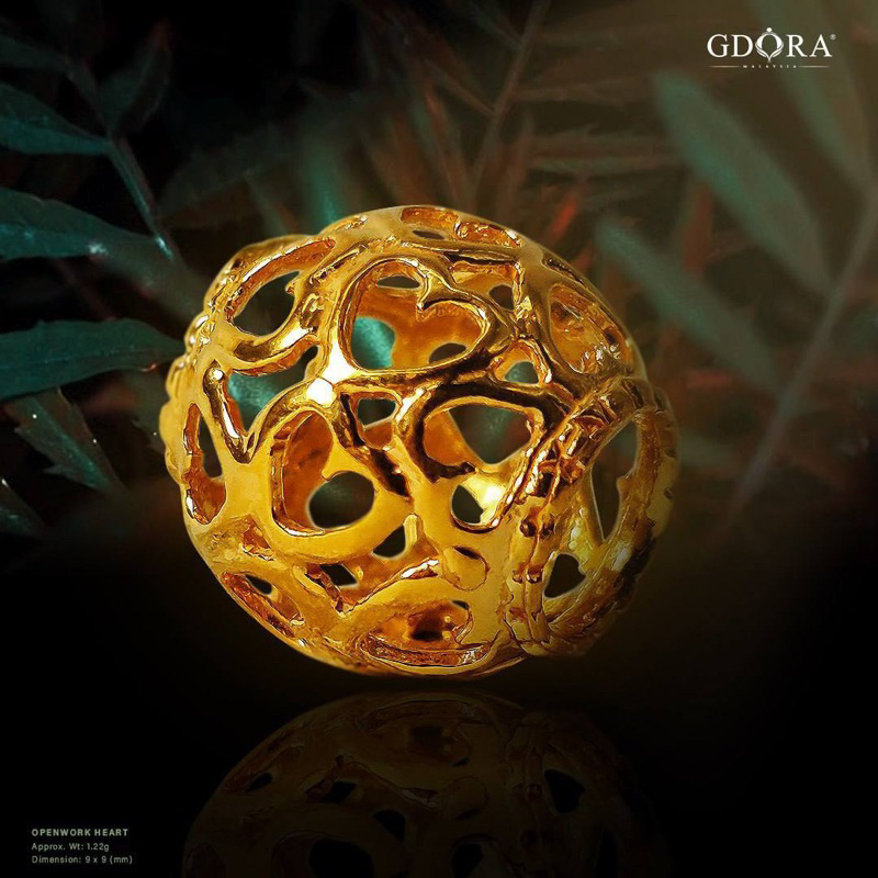 Niza Dora Gold Gdora Openwork Heart Bead | Shopee Malaysia