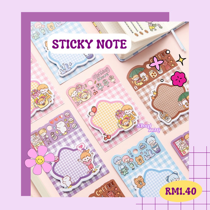 SHOPKAQ 30 Sheets Cartoon Shaped Lattice Sticky Notes Student Tearable ...