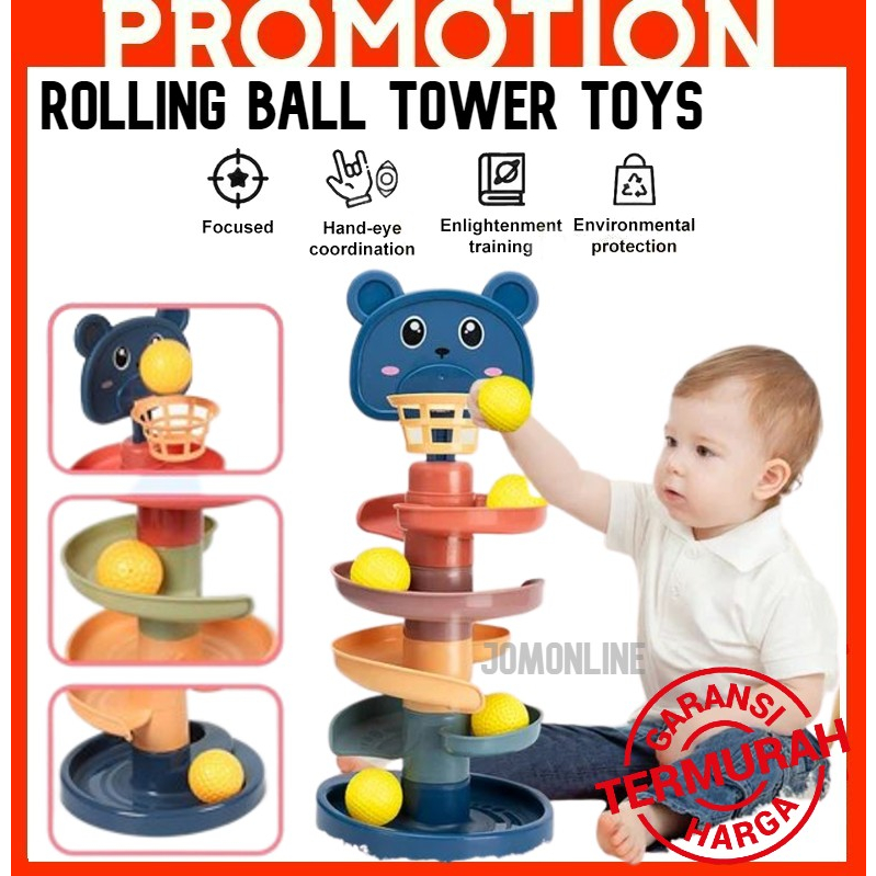 ~Ship From KL~ 5 Layer Fun Rolling Slide Ball kids fun rolling tower ...