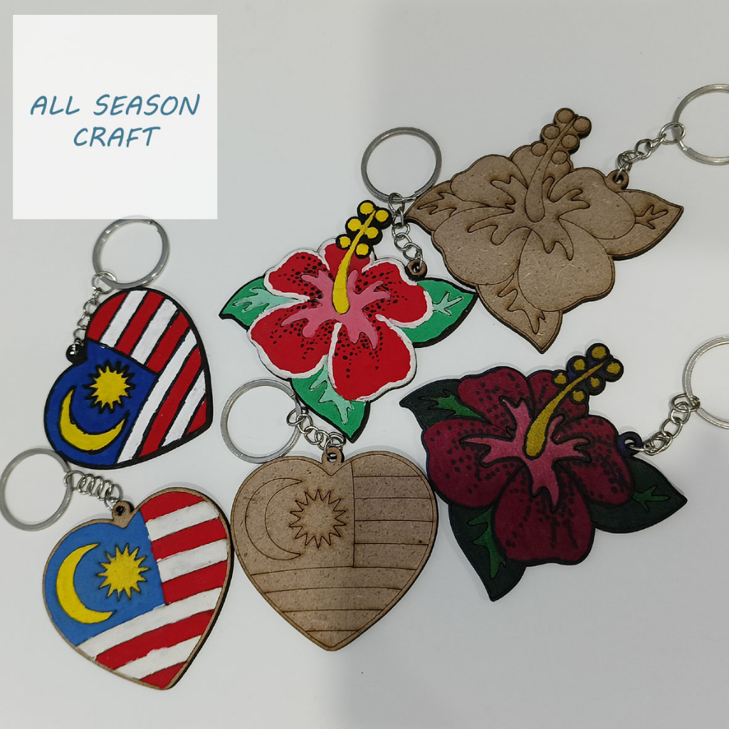 Merdeka Keychain Pack of 5 / Bendera Keychain / Bunga Raya Keychain ...