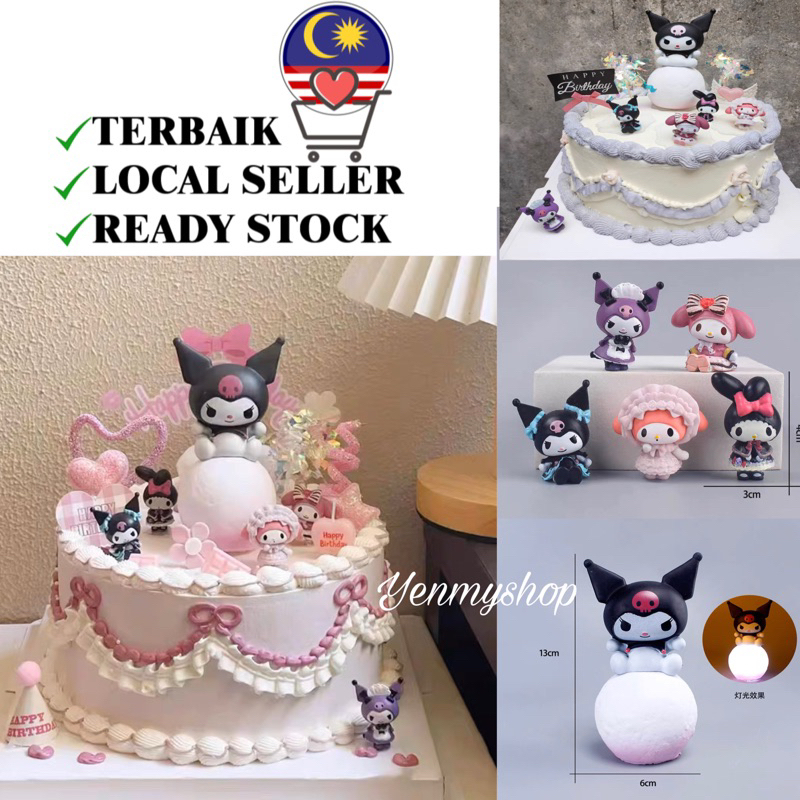 Jomparty Dekorasi Kek Melody Kuromi Hello Kitty Cake Topper Birthday ...